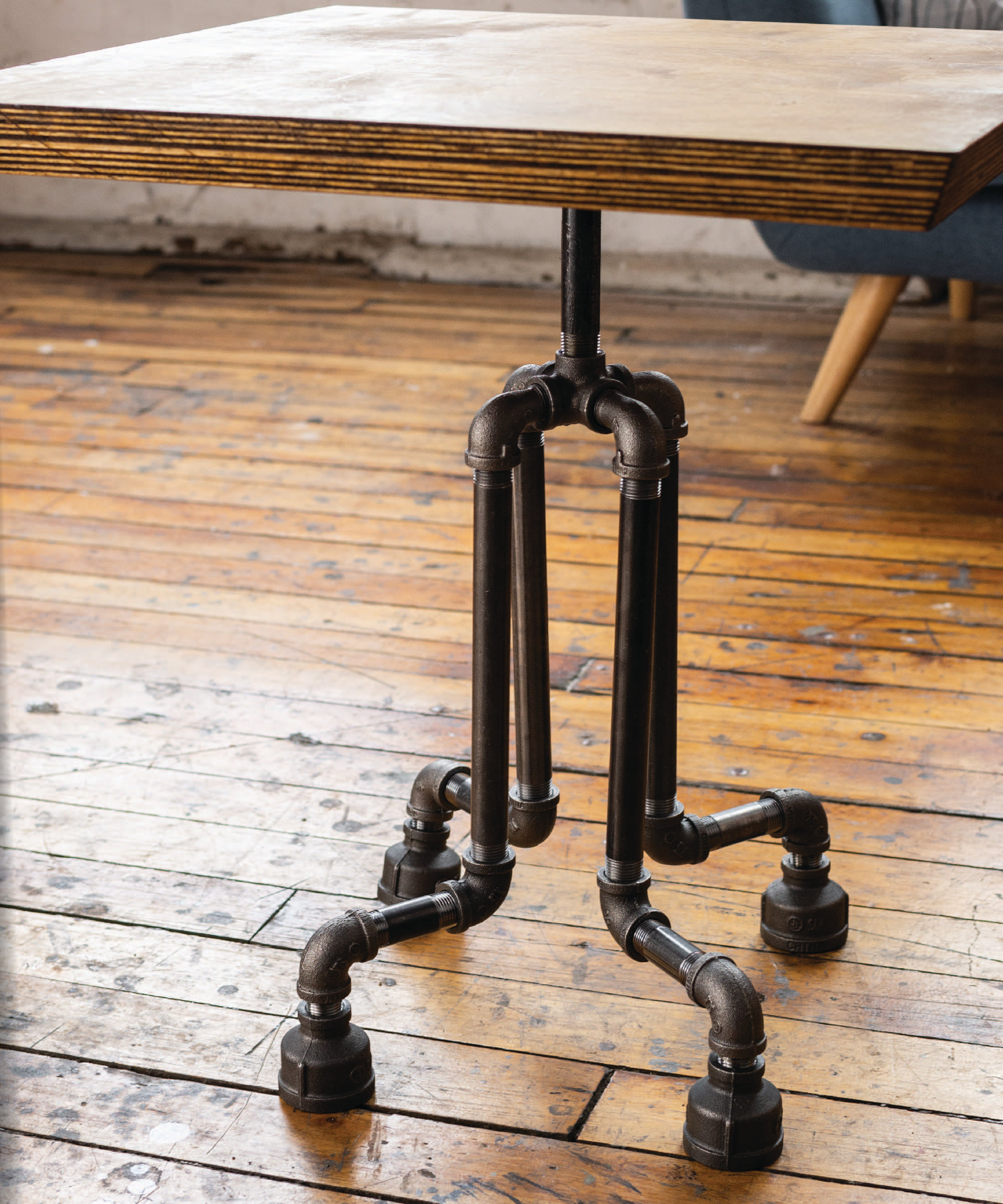 Williston Forge Heavy Duty Industrial Black Steel Pipe Roots Design End Table Kit Wayfair